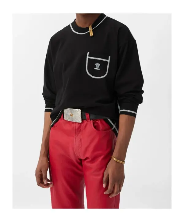 Versace Embroidered-logo Stretch Cotton Jersey T-shirt