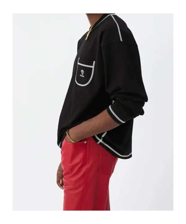 Versace Embroidered-logo Stretch Cotton Jersey T-shirt