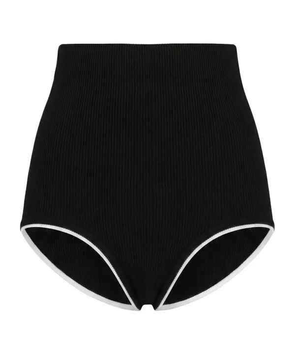 Jacquemus Solid-colored Knit Hot Pants - Black