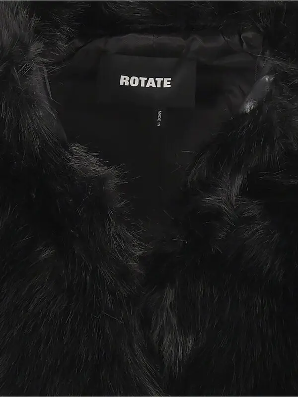 ROTATE BY BIRGER CHRISTENSEN Faux-fur Flared Jacket - Black