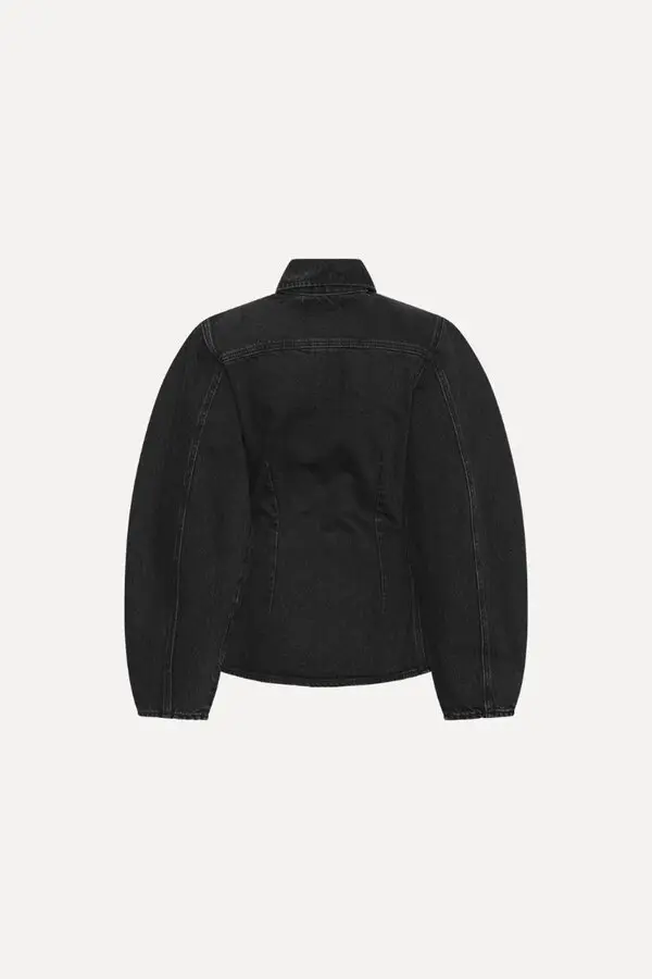 ROTATE BY BIRGER CHRISTENSEN Fitted Denim Shirt Denim
