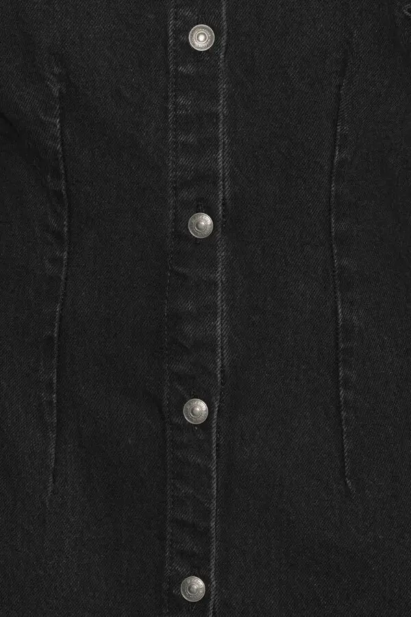 ROTATE BY BIRGER CHRISTENSEN Fitted Denim Shirt Denim