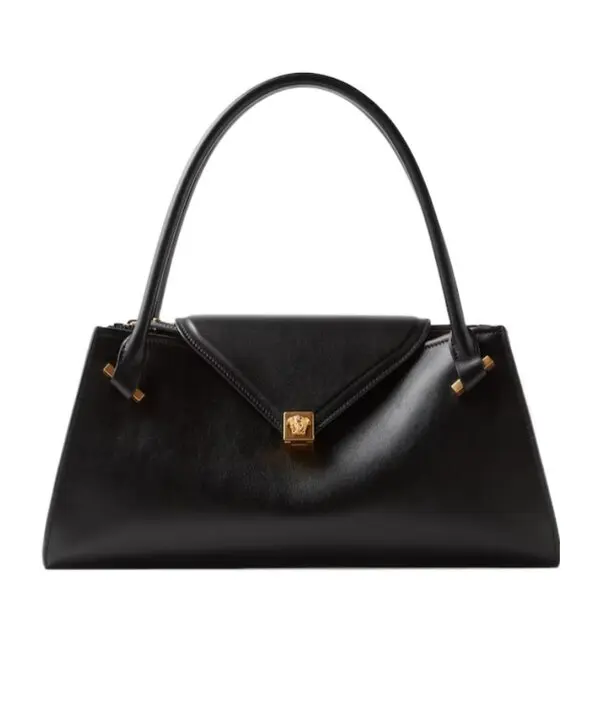 Versace Severine Leather Shoulder Bag - Black