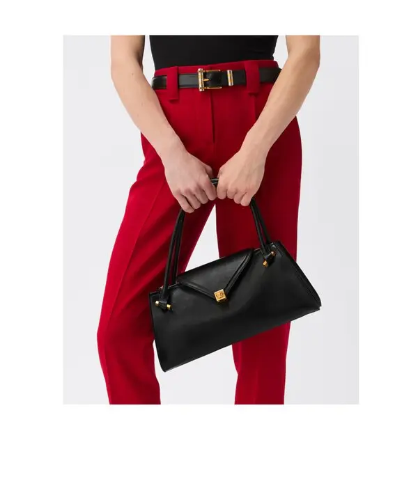 Versace Severine Leather Shoulder Bag - Black