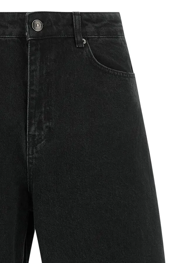 ROTATE BY BIRGER CHRISTENSEN Draped Barrel-leg Jeans Denim