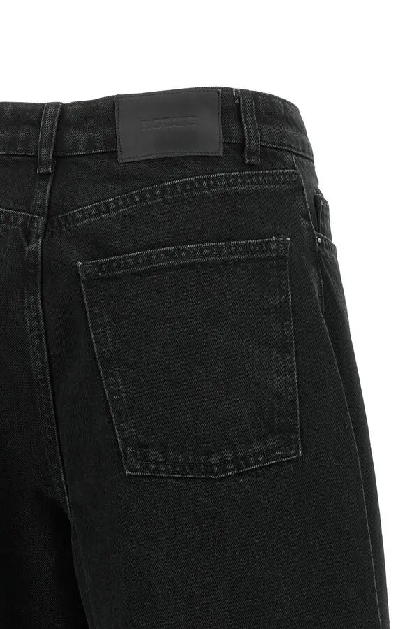 ROTATE BY BIRGER CHRISTENSEN Draped Barrel-leg Jeans Denim