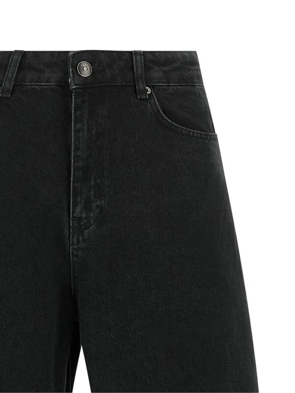 ROTATE BY BIRGER CHRISTENSEN Draped Barrel-leg Jeans Denim