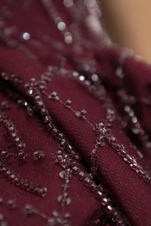ROTATE BY BIRGER CHRISTENSEN Sequin Embellished Bandeau Top - Wine Red