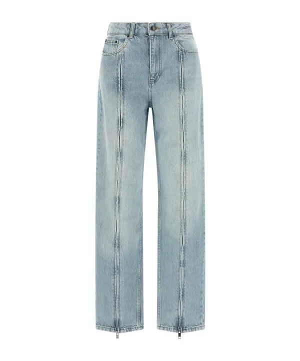 ROTATE BY BIRGER CHRISTENSEN Straight Denim Zip Jeans Ligh