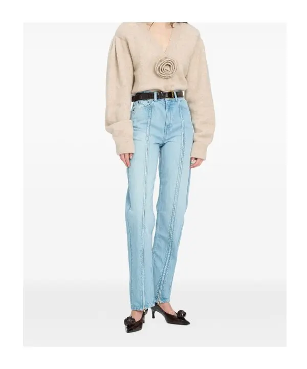 ROTATE BY BIRGER CHRISTENSEN Straight Denim Zip Jeans Ligh