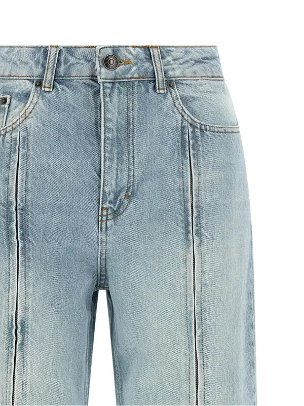 ROTATE BY BIRGER CHRISTENSEN Straight Denim Zip Jeans Ligh