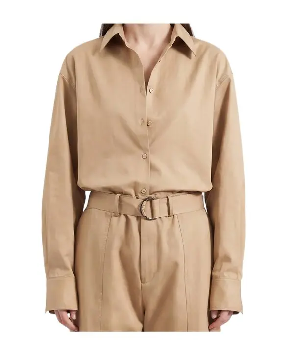 THE FRANKIE SHOP Peri Cotton Shirt - Khaki