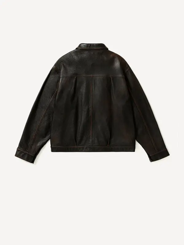 A.PRESSE Retro Leather Jacket