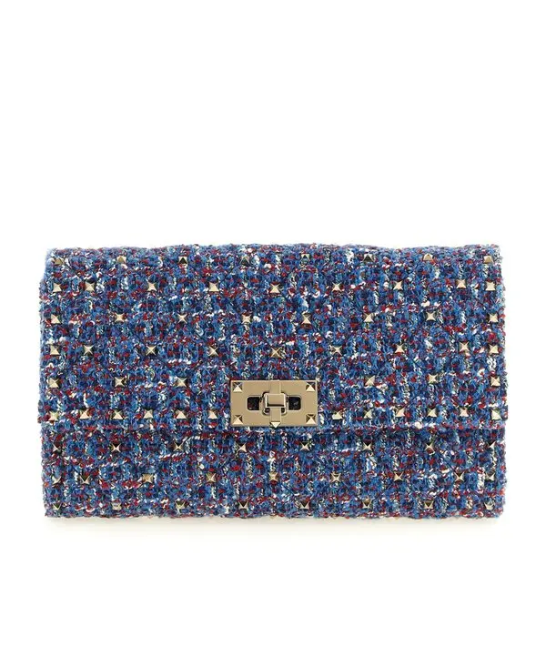 Valentino Garavani Tweed Cross Body Bag - Blue