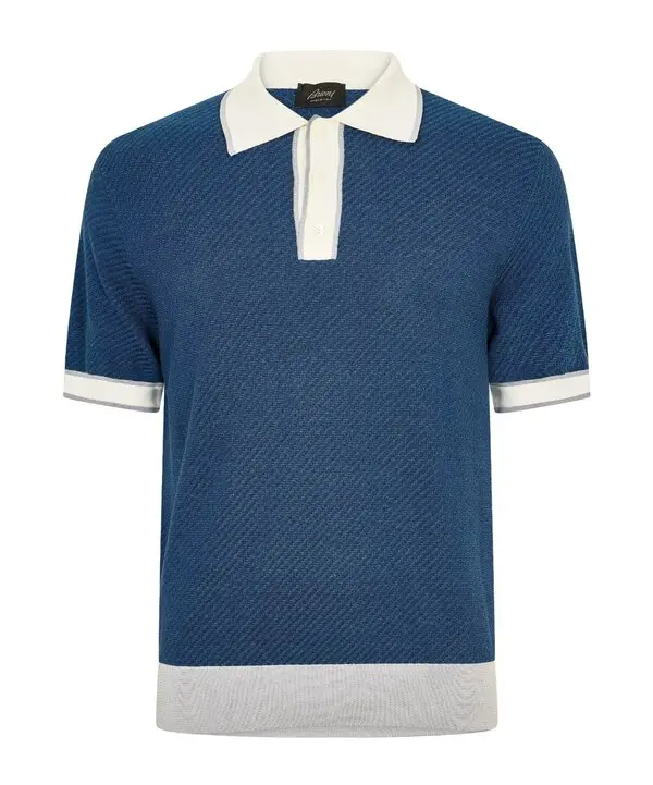 Brioni Shortsleeve Polo Shirt - Blue