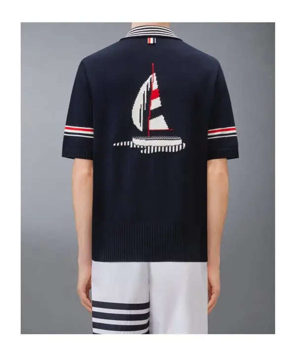 Thom Browne Rwb Armband Sailboat Polo Shirt