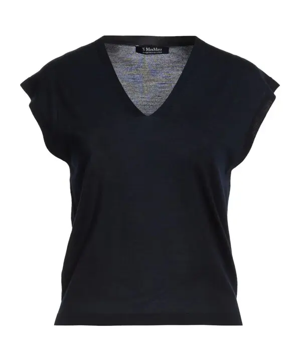 Max Mara Solid-color Knit V-neck Short Sleeve