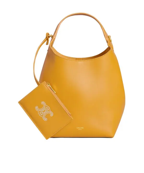 Celine Small Hobo In Supple Smooth Calfskin - Marigold