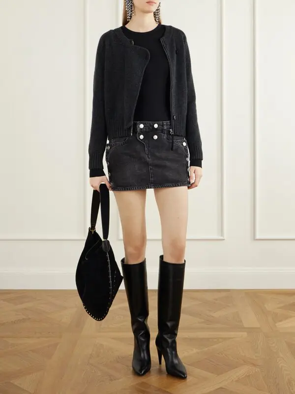 Isabel Marant Étoile Denim Skirt With Side Buttons - Black
