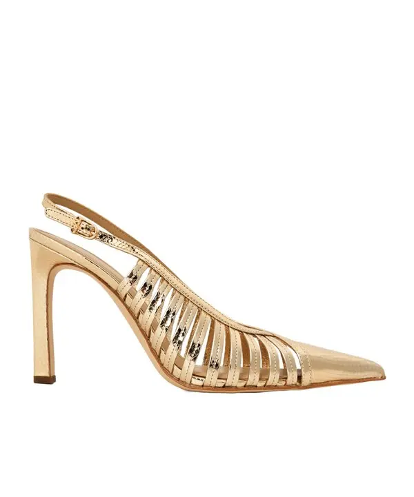 Michael Kors Pointed Toe Slingback Heels - Gold