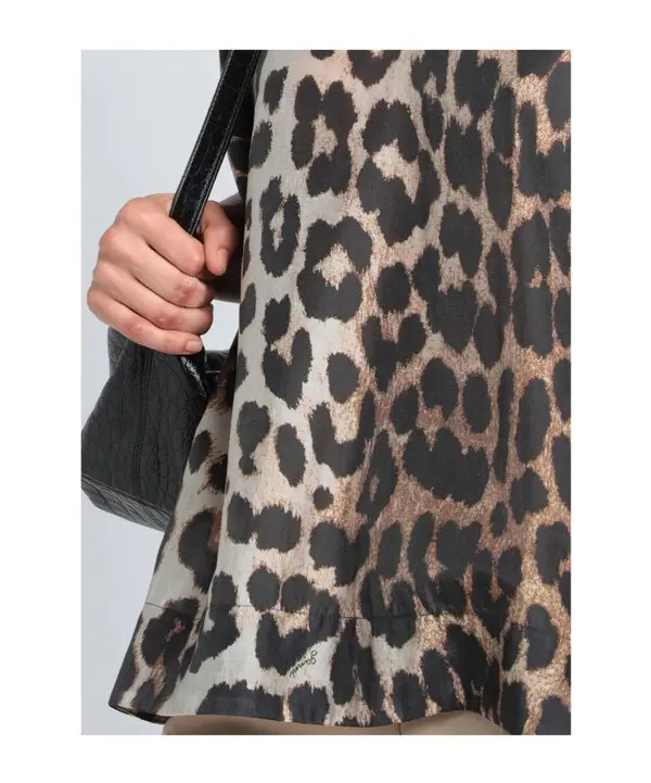 GANNI Leopard-print Short-sleeve Shirt