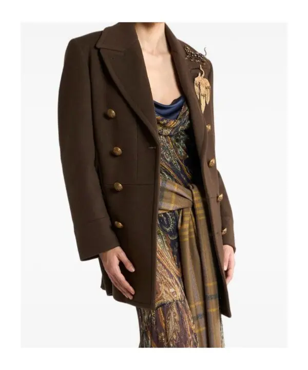 Etro Long Double-breasted Wool-blend Cloth Jacket