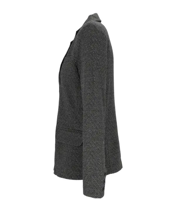 Emporio Armani Single-breasted Jacket In A Herringbone Knit Pattern