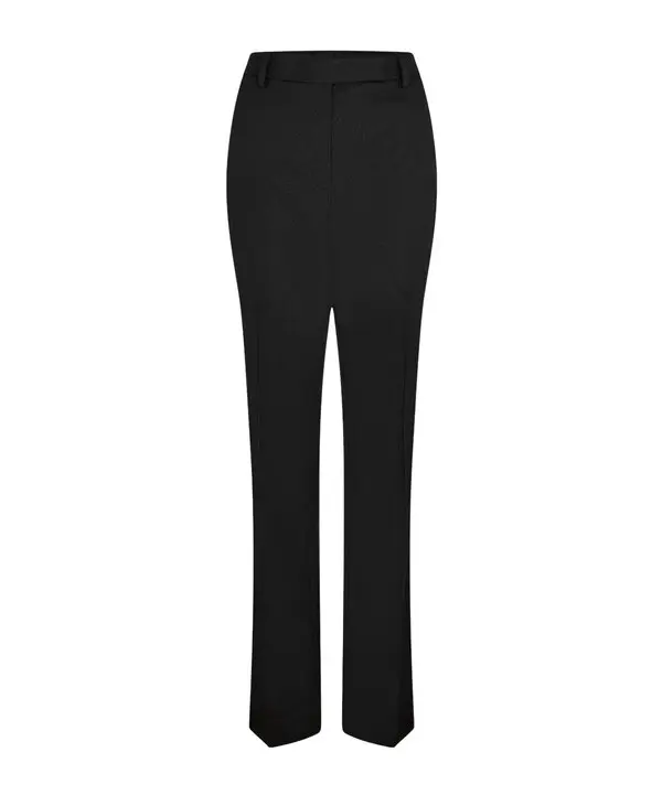 TOM FORD Wool Silk Straight Leg Trousers - Black