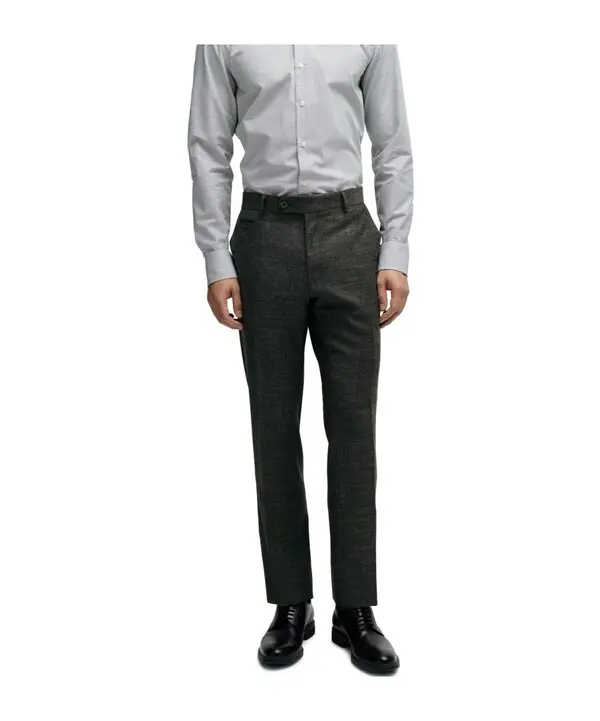 Hugo Boss Check Wool Suit Trousers