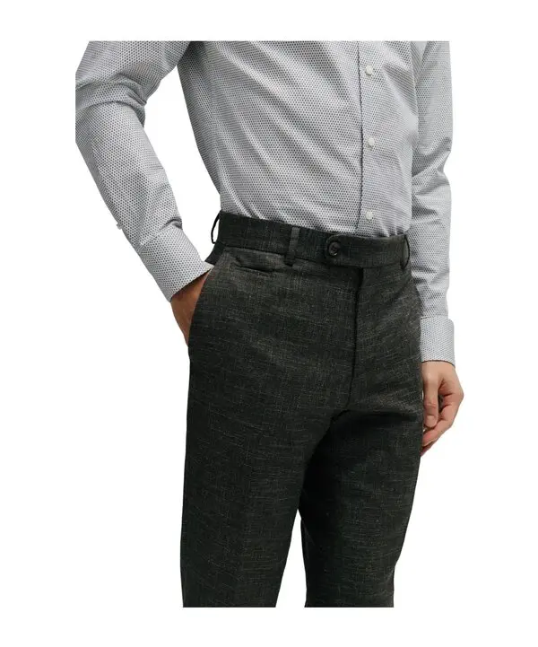 Hugo Boss Check Wool Suit Trousers