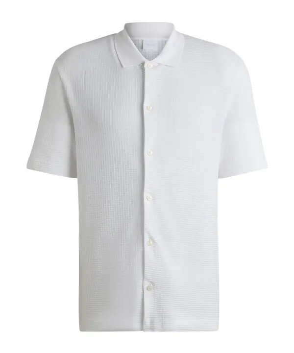 Hugo Boss Shortsleeve Knit Shirt - White