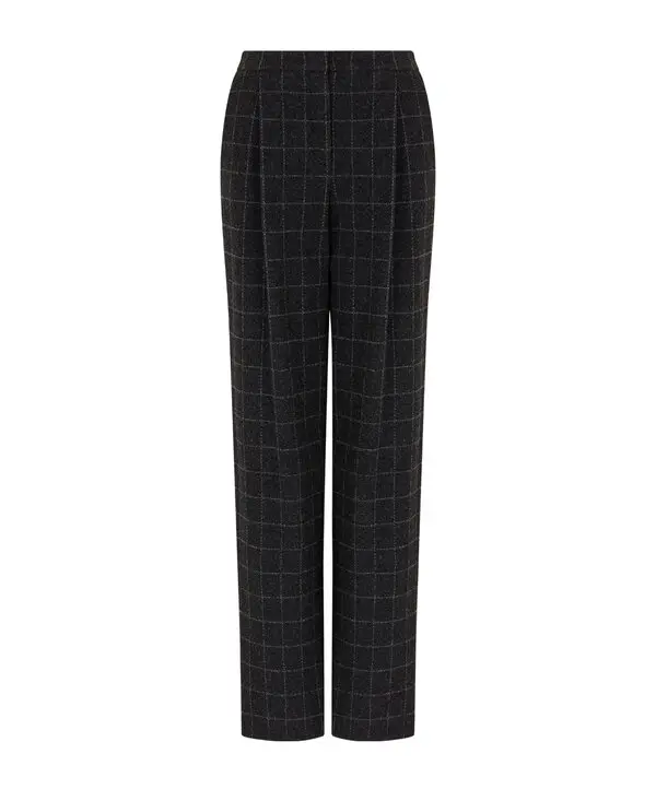 Emporio Armani Windowpane Plaid Tailored Trousers