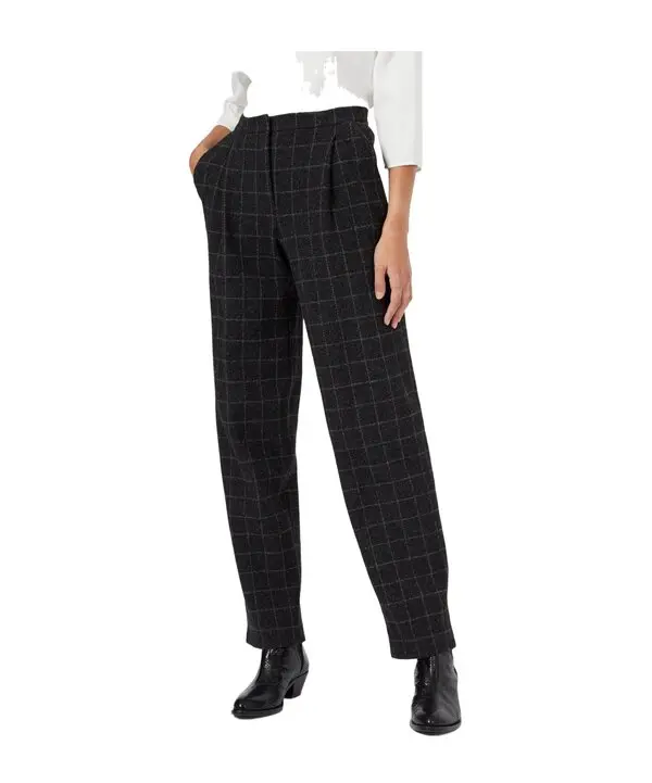 Emporio Armani Windowpane Plaid Tailored Trousers