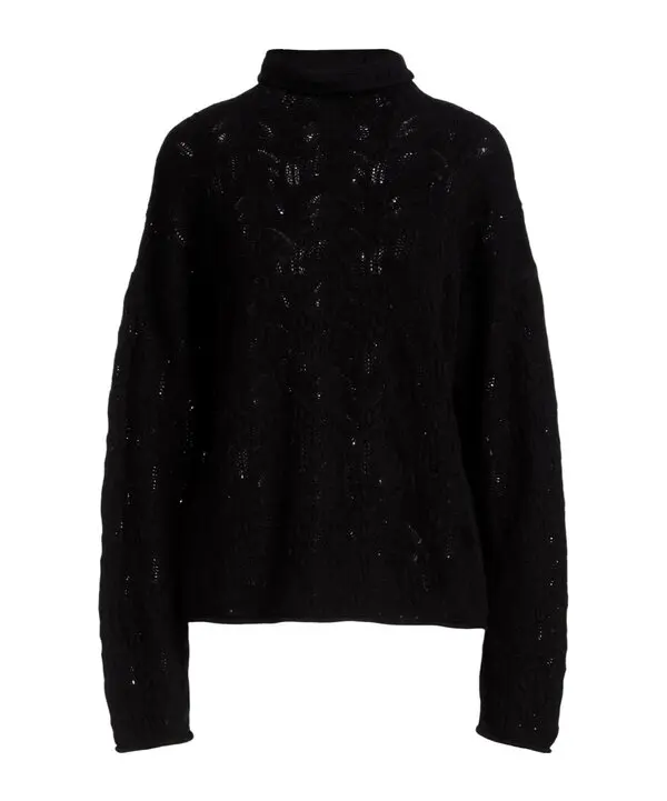 Max Mara Simple Solid-color Turtleneck Knit Sweater - Black