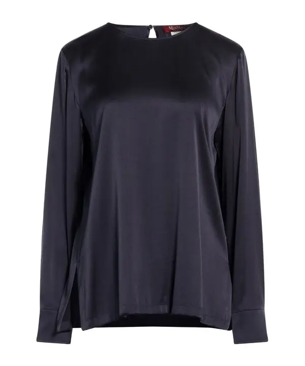 Max Mara Solid-colored Satin Long-sleeve Top