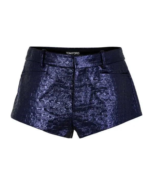 TOM FORD Crocodile Embossed Low-rise Shorts - Black