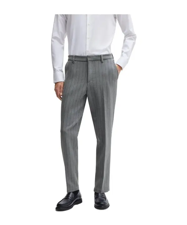 Hugo Boss Finecheck Cropped Tailored Trousers
