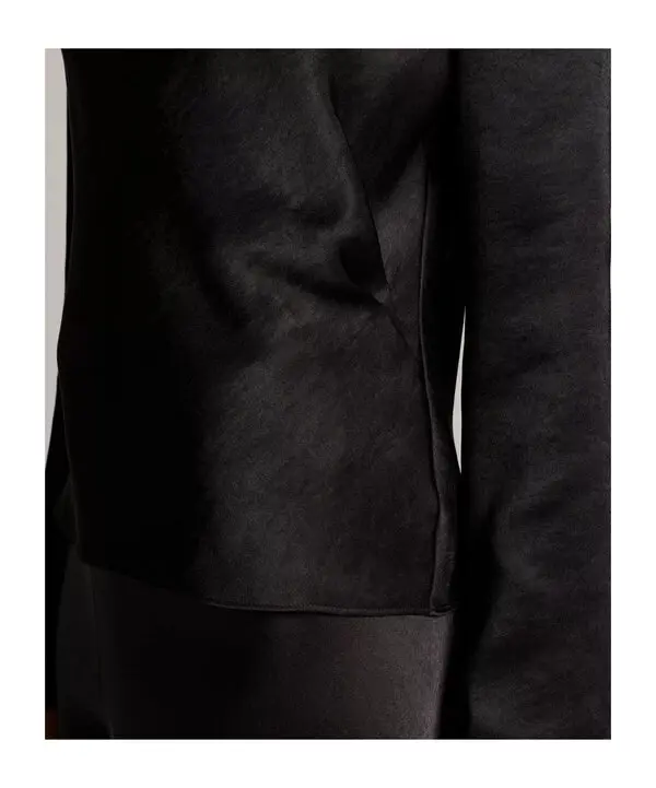 Vince Satin Draped Cowl-neck Long-sleeve Top