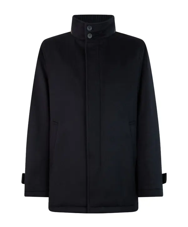 Herno High-neck Wool Coat - Black