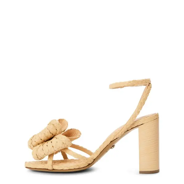 MACHMACH Mach & Mach Block Heel Court Sandals With Bow Detail