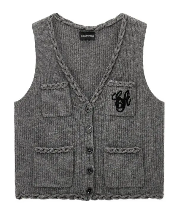 Emporio Armani Yak Wool Blend Vest Signature Capsule - Grey