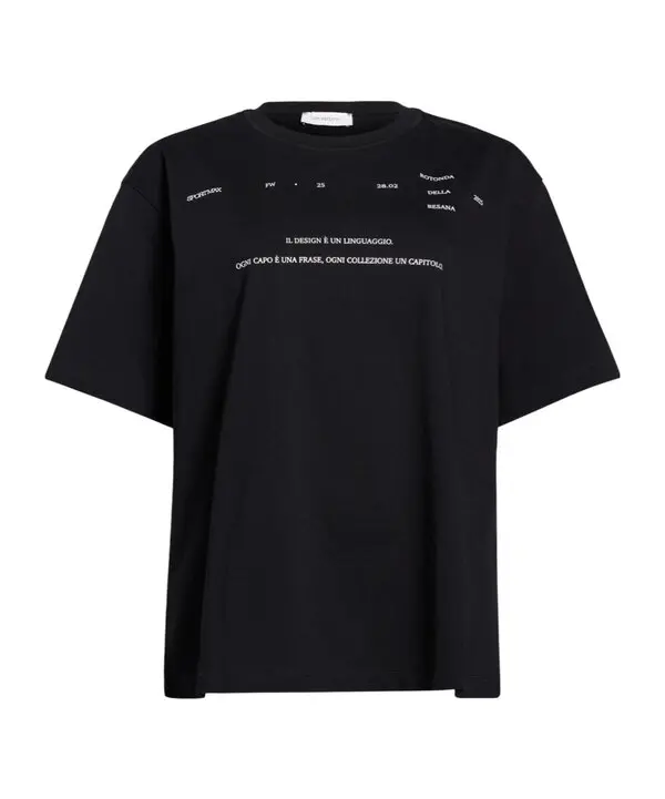 Sportmax Printed T-shirt With Crystal Embellishments - Black