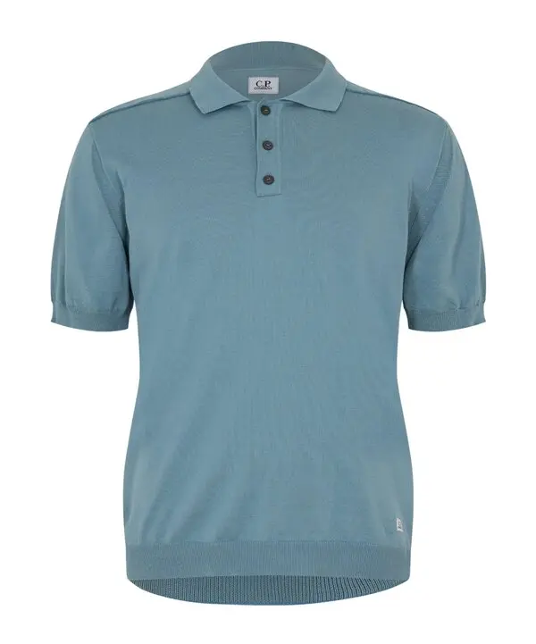 C.P. COMPANY Short Sleeve Polo Shirt - Blue