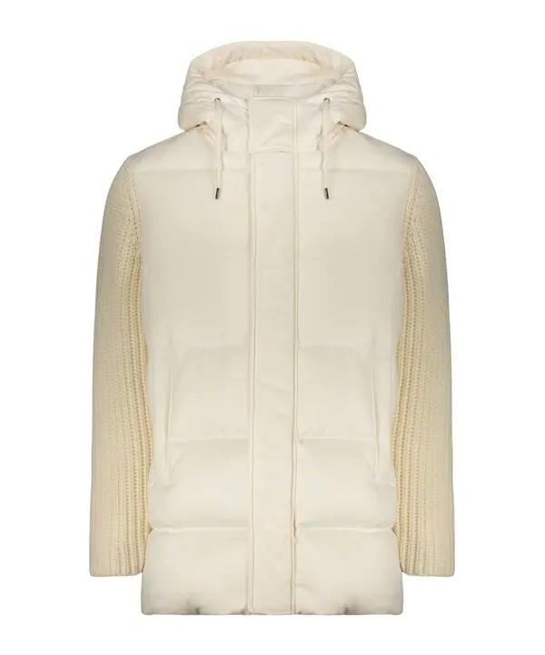 Herno Knitted Hooded Coat - White