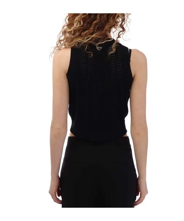 Hugo Boss Sleeveless Knit Cropped Tank Top