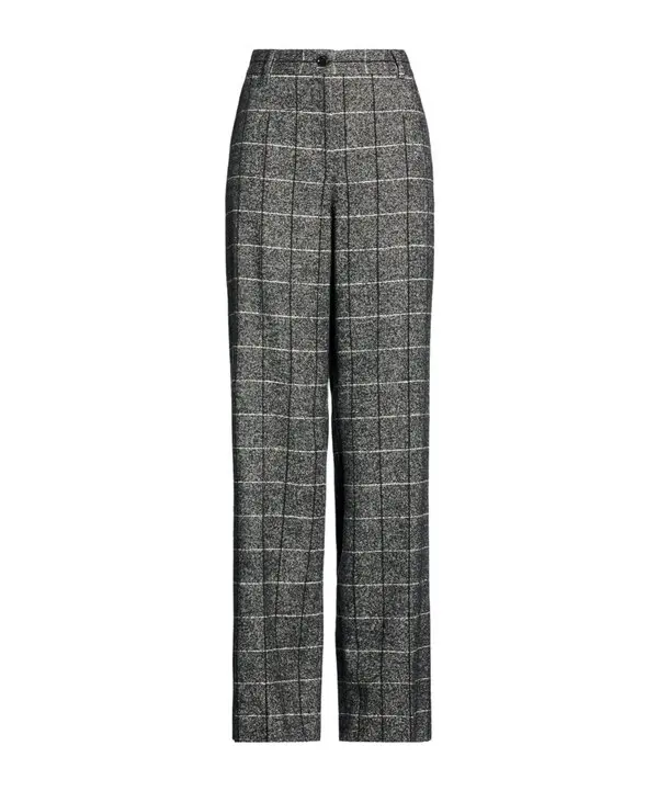 Dolce & Gabbana Plaid Wide-leg Pants - Black