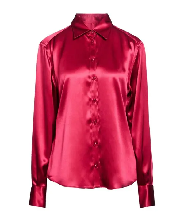 Dolce & Gabbana Solid-colored Satin Long-sleeve Shirt - Red