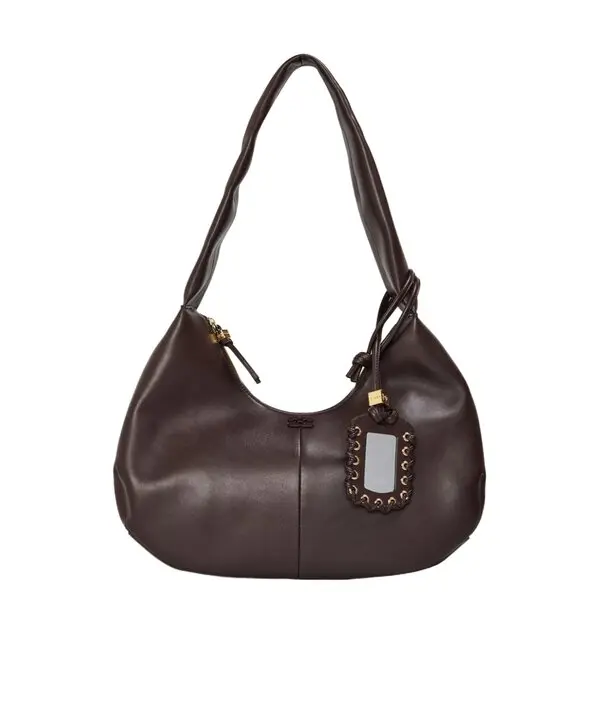 GANNI Soft Leather Hobo Shoulder Bag
