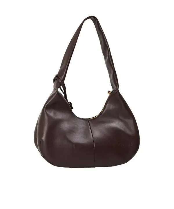 GANNI Soft Leather Hobo Shoulder Bag