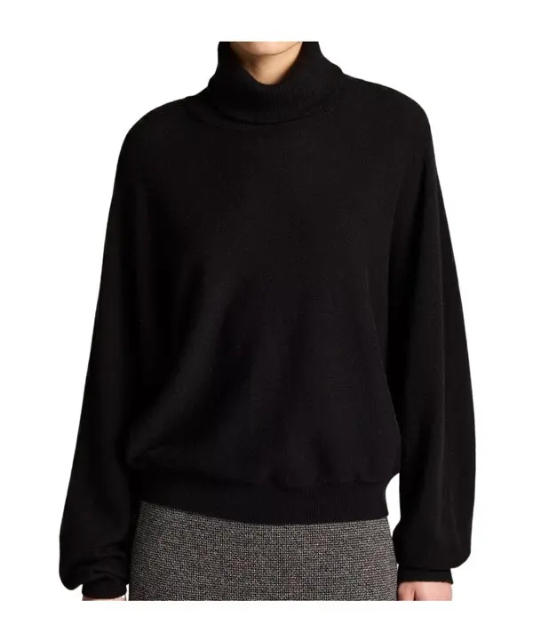 Vince Wool-cashmere Dolman-sleeve Turtleneck Sweater - Black